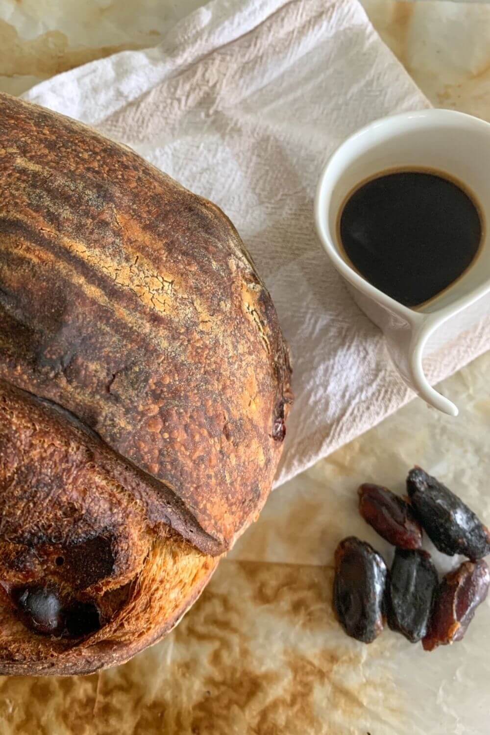 Coffee Sourdough Bread with Maple Infused Dates - The Pantry Mama