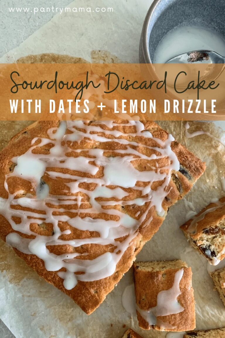 Sourdough Discard Cake with Dates & Lemon Drizzle - The Pantry Mama