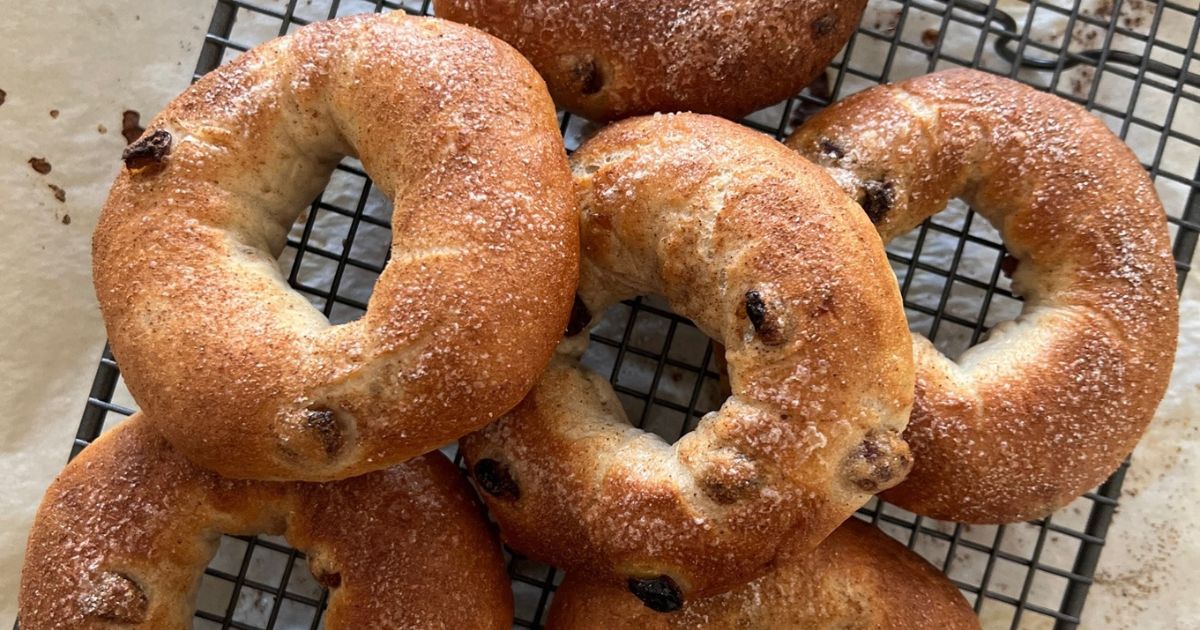 Cinnamon Raisin Sourdough Bagels - The Pantry Mama