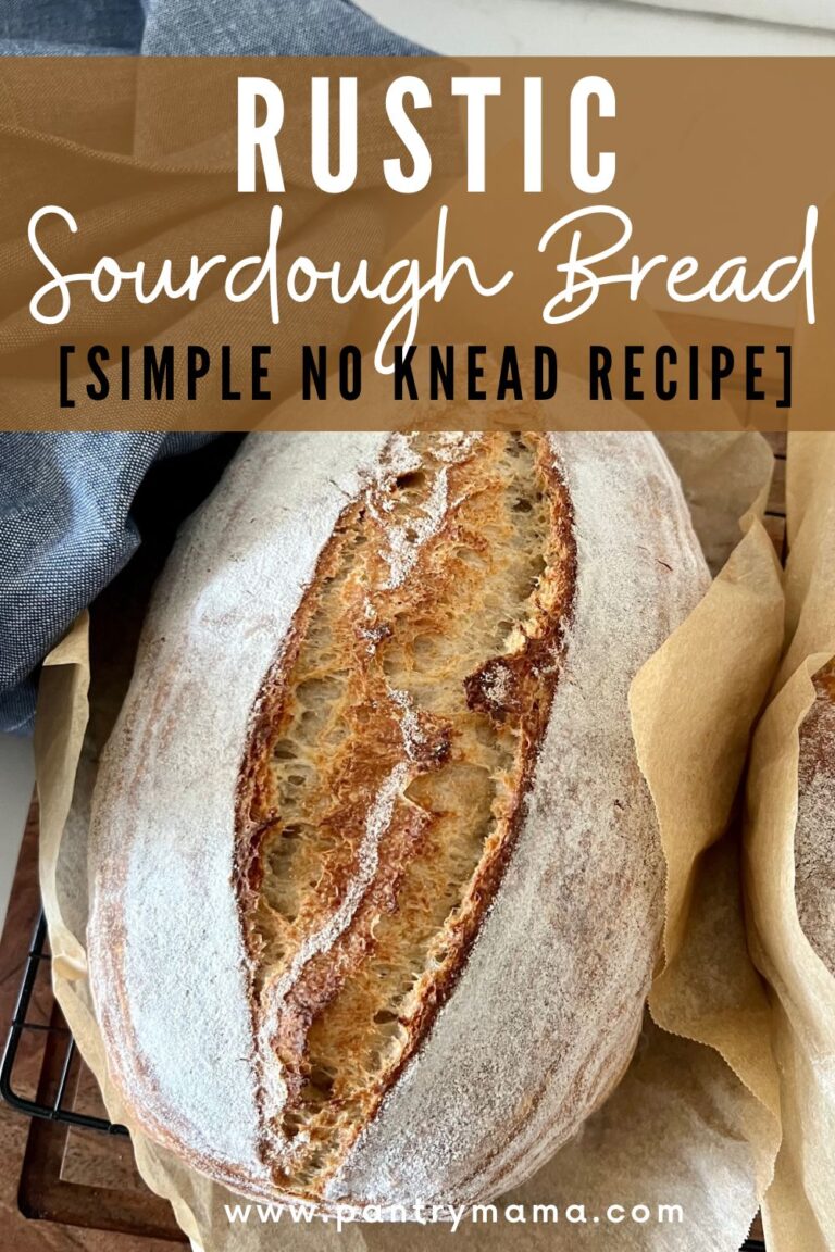 Rustic Sourdough Bread [easy no knead method] - The Pantry Mama
