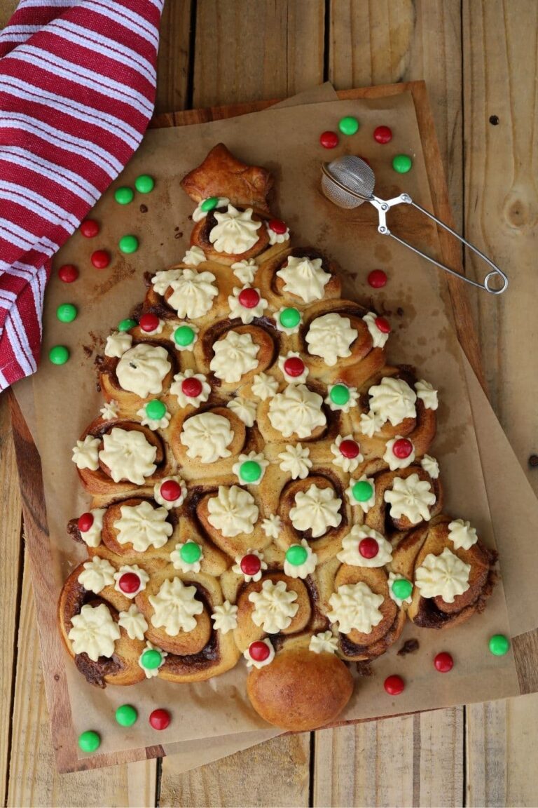 Sourdough Cinnamon Roll Christmas Tree Pull Apart - The Pantry Mama
