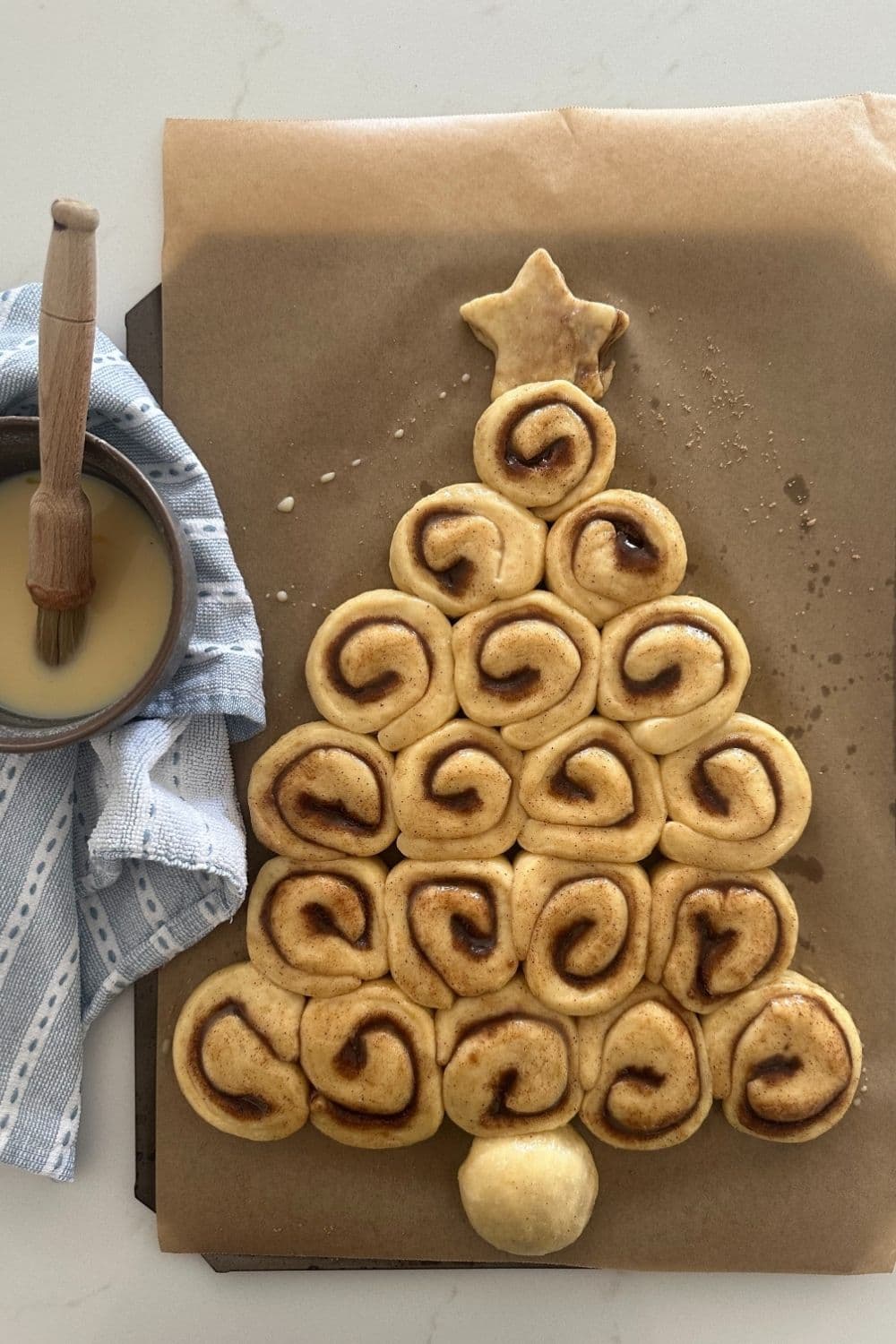 Sourdough Cinnamon Roll Christmas Tree Pull Apart - The Pantry Mama