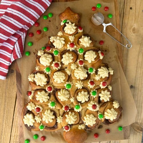 Sourdough Cinnamon Roll Christmas Tree Pull Apart - The Pantry Mama