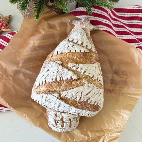 How To Shape A Christmas Tree Sourdough Bread [Easy Scoring] - The ...