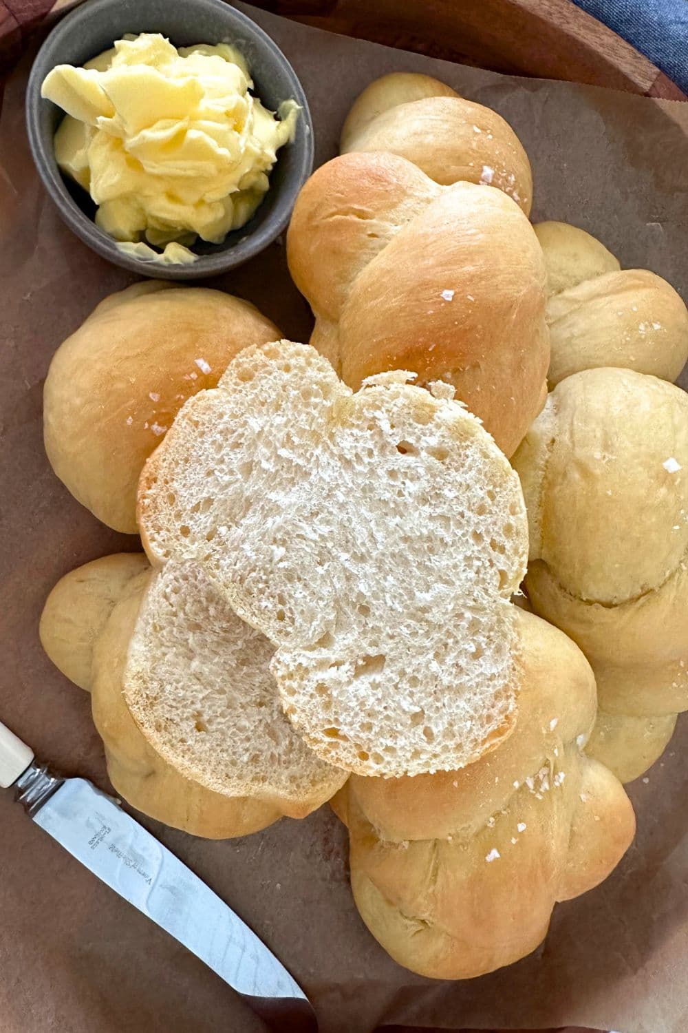 Sourdough Buttered Knot Rolls - The Pantry Mama