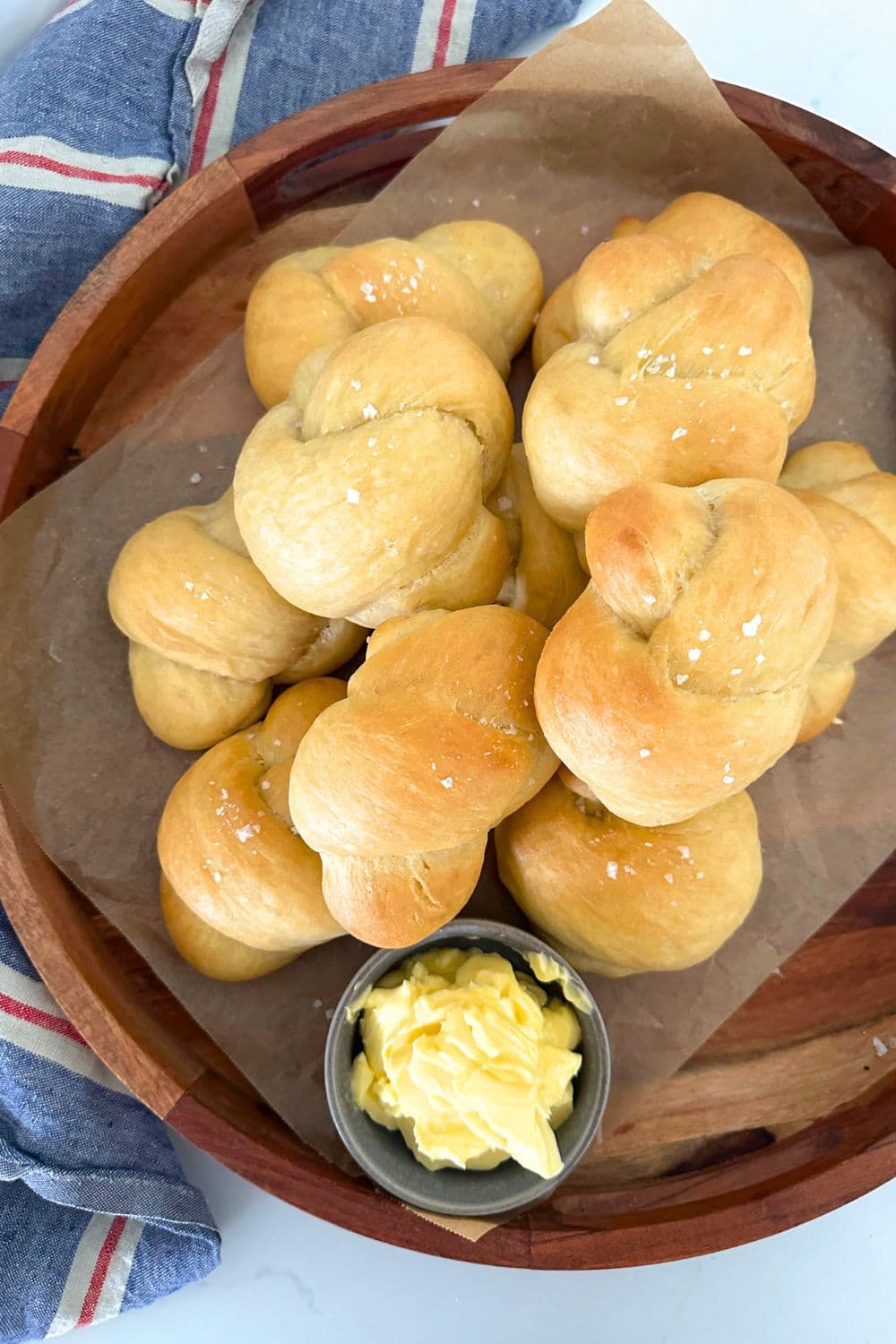 Sourdough Buttered Knot Rolls - The Pantry Mama