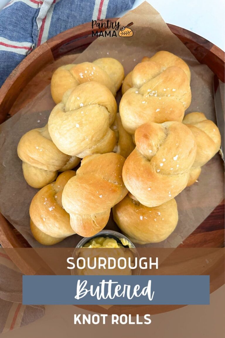 Sourdough Buttered Knot Rolls - The Pantry Mama
