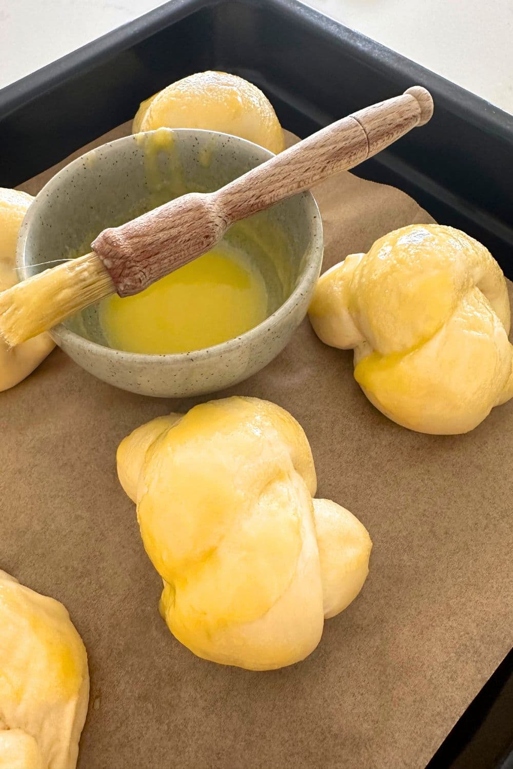 Sourdough Buttered Knot Rolls - The Pantry Mama