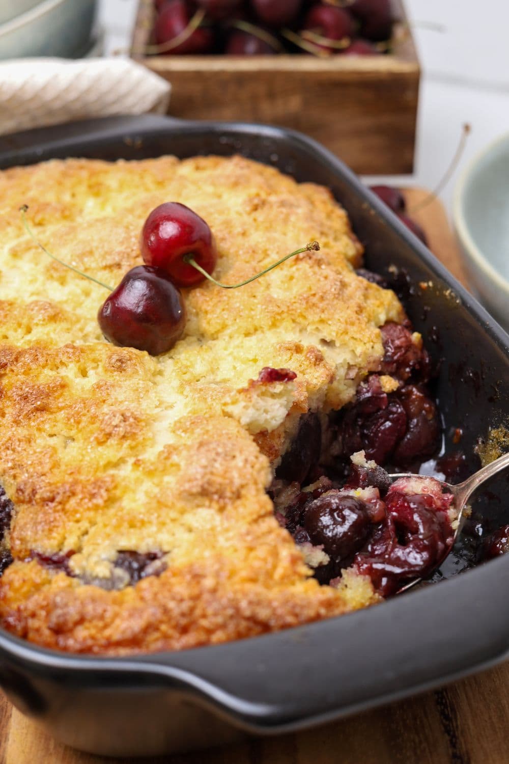 Sourdough Cherry Cobbler - The Pantry Mama