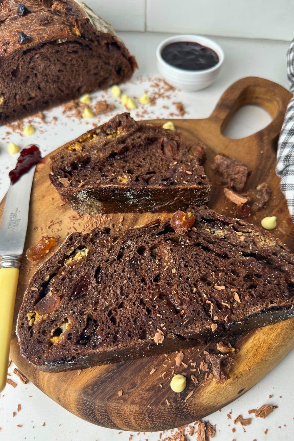 Chocolate Cherry Sourdough Bread - The Pantry Mama