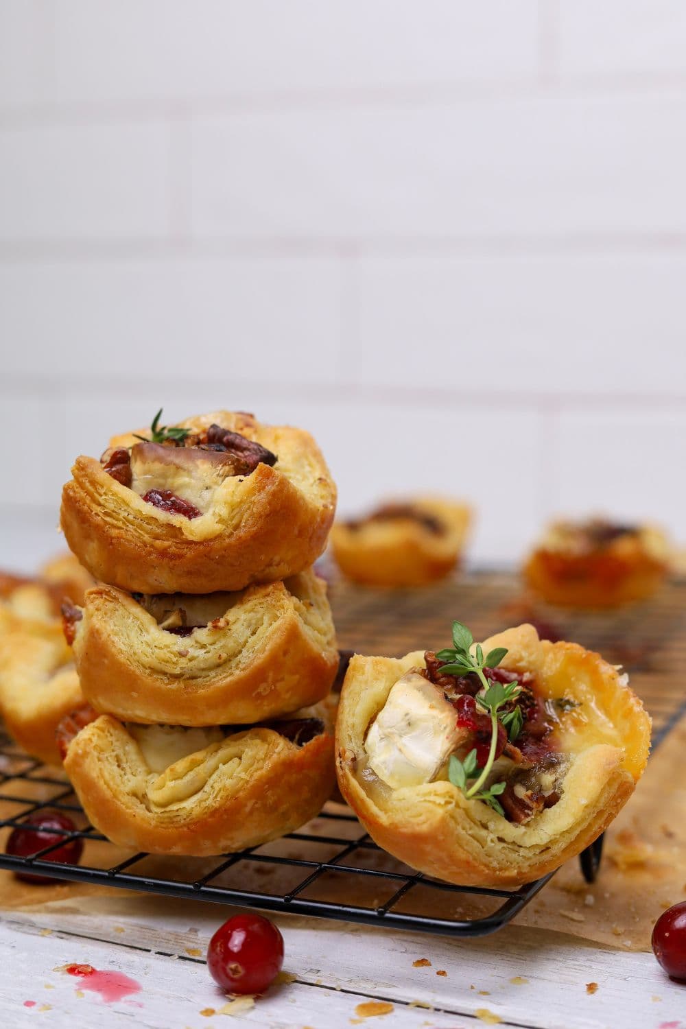 Sourdough Brie Cranberry Puff Pastry Tarts - The Pantry Mama