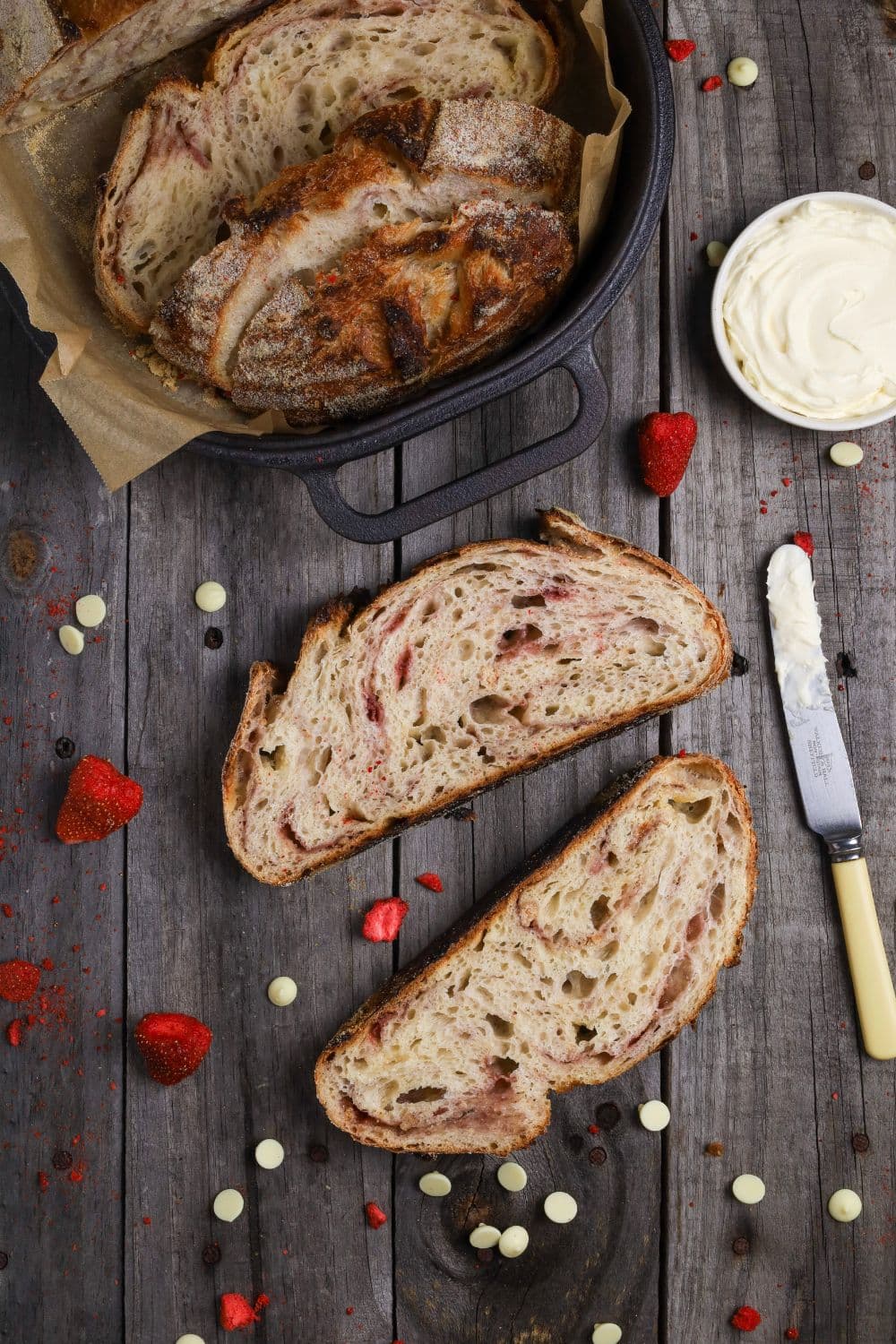 Strawberries & Cream Sourdough Loaf - The Pantry Mama