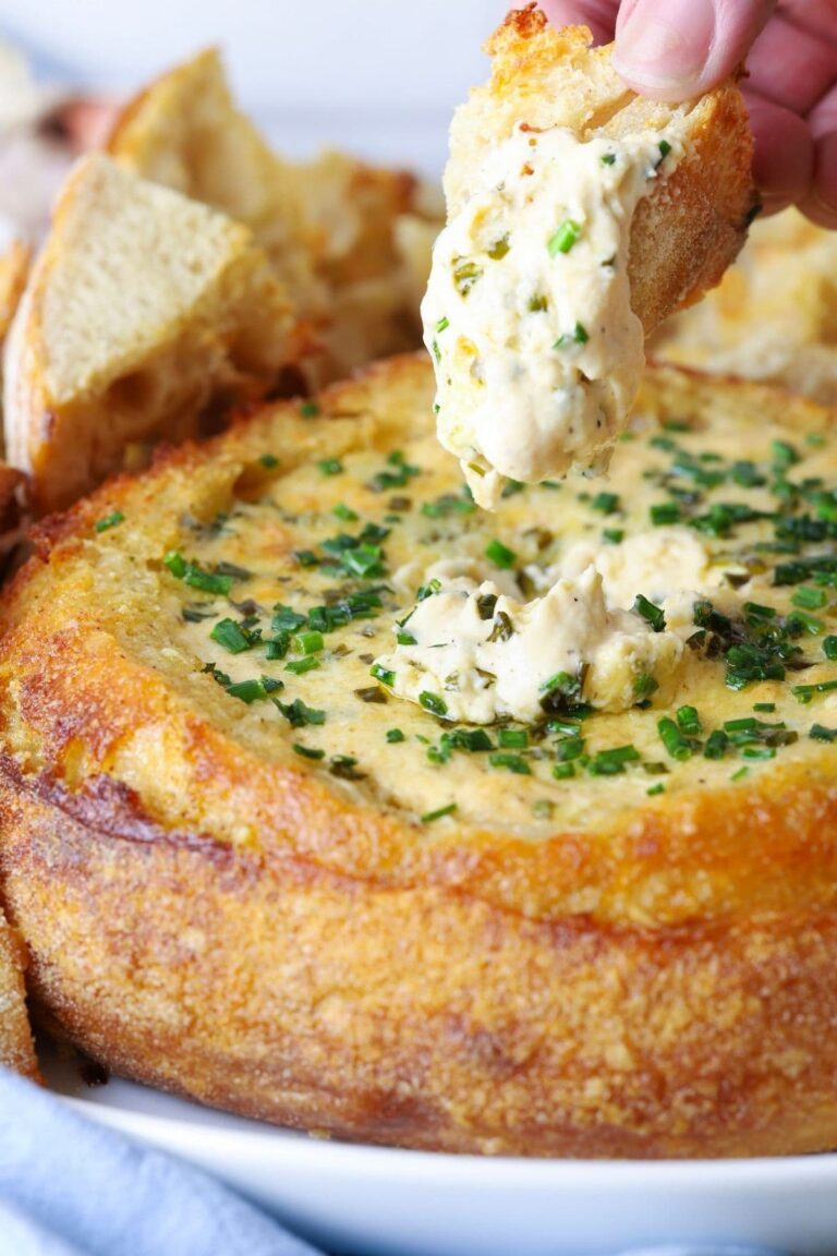 Sourdough Cheese and Garlic Cob Loaf Dip - The Pantry Mama