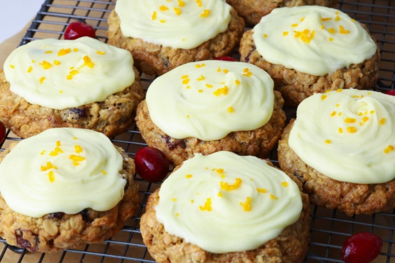 Orange Cranberry Sourdough Oatmeal Cookies - The Pantry Mama