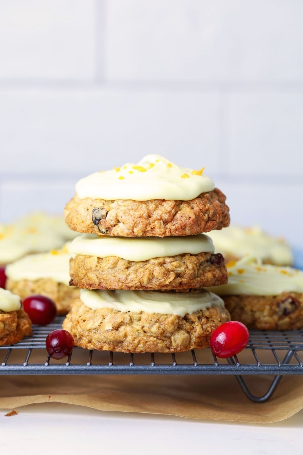 Orange Cranberry Sourdough Oatmeal Cookies - The Pantry Mama